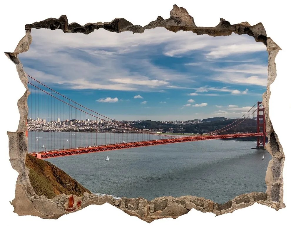 Wallmuralia Fototapeta díra na zeď 3D Most San Francisco 95x64 cm