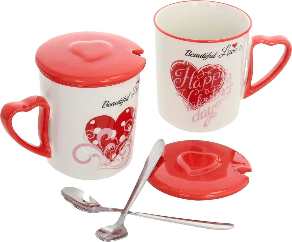 Sada hrnků s víčkem Beautiful Love I 350ml