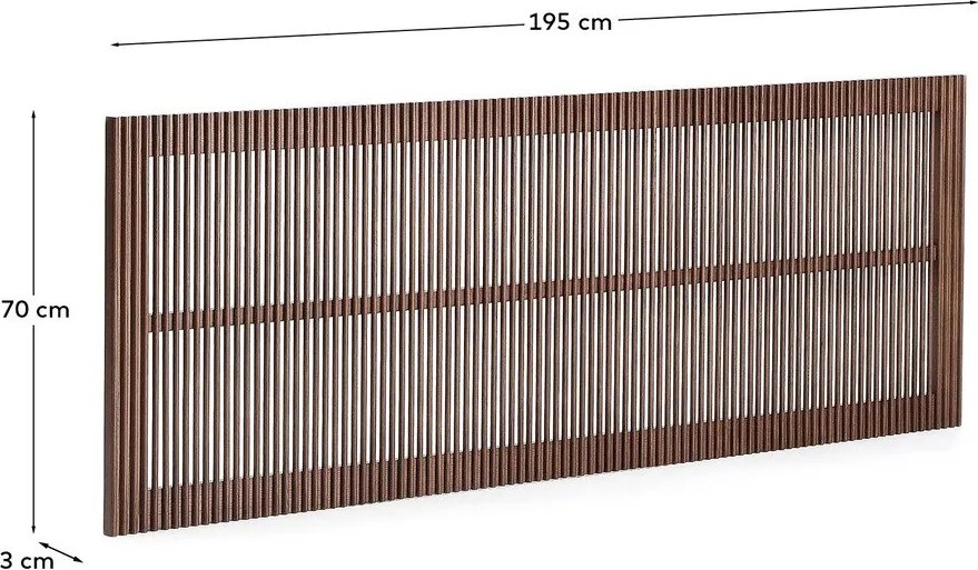 Čelo postele z jasanového dřeva v tmavě přírodní barvě 195x70 cm Beyla – Kave Home