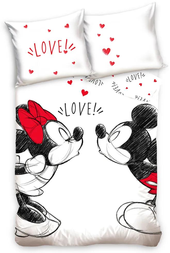 Bavlněné povlečení Mickey Mouse Láska nebeská 140x200/70x90cm