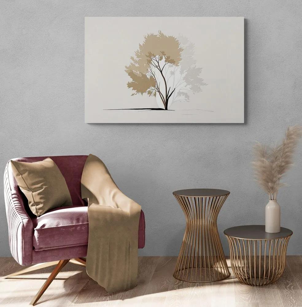 Obraz minimalistický strom s listy Varianta: 120x80