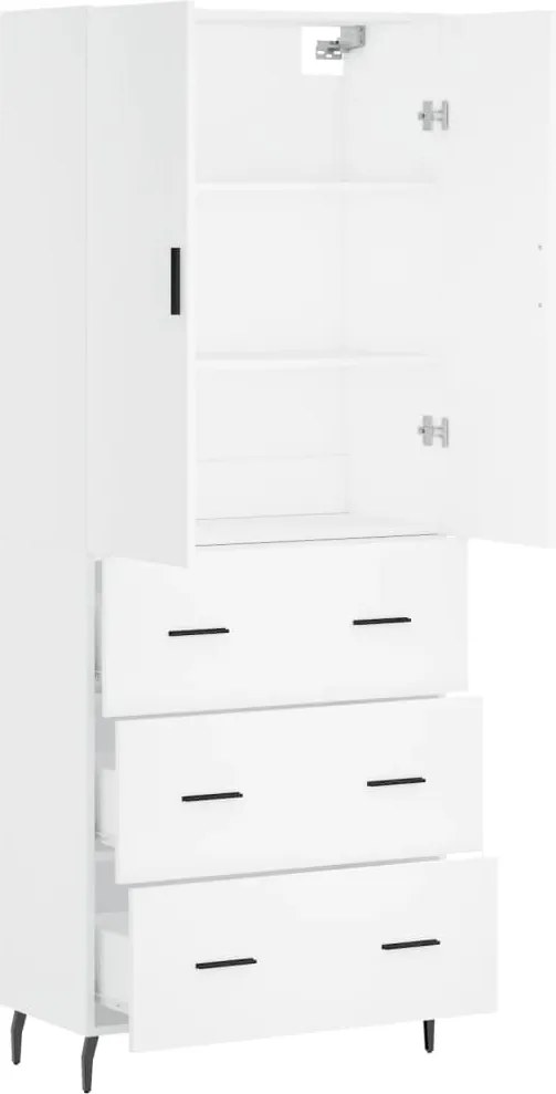 Skříň highboard bílá 69,5 x 34 x 180 cm kompozitní dřevo 3195859