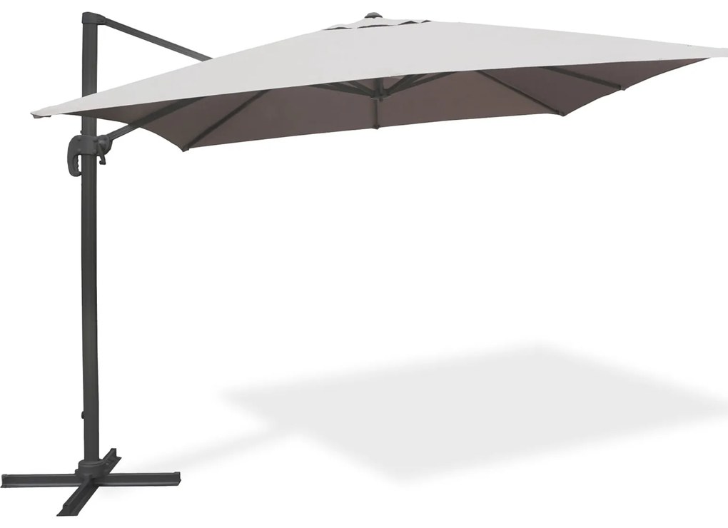 Fieldmann FDZN 5107 Slunečník Úhlopříčka 4,2 m, Rozměry 3 x 3 m, Světlešedý potah z 100% polyesteru, Ovládání pomocí kličky, Možnost nastavení úhlu