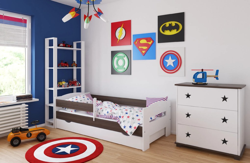 BabyBeds Dětská postel ADAS Velikost postele: 160x80 cm, Barevné provedení: Dub, Úložný prostor: Ano, s úložným prostorem Bílá