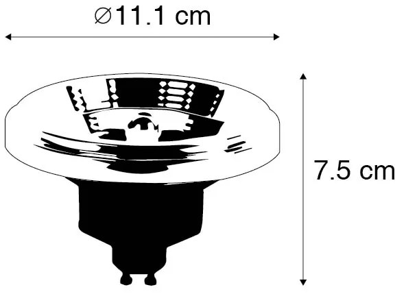 Sada 5 LED žárovek GU10 s 3stupňovým stmíváním Dim-to-Warm AR111 11W 620lm 2000-3000K