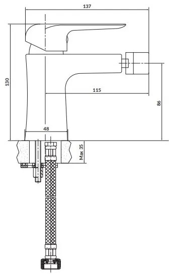 Cersanit S951-350 - Bidetová baterie CITY lesklý chrom