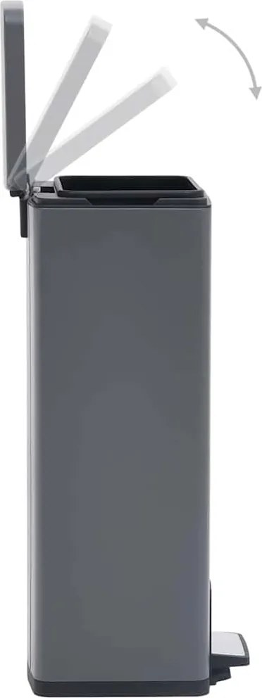 Odpadkový koš s pedálem 30 l šedý nerezová ocel 149572