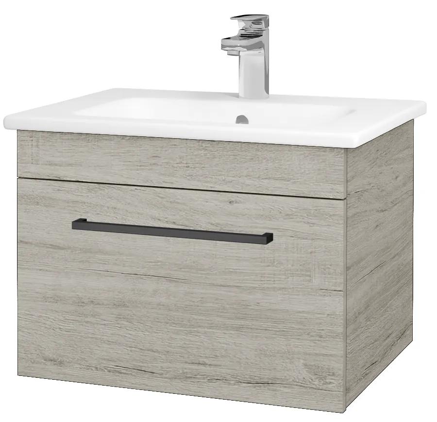 Dřevojas Koupelnová skříň ASTON SZZ 60 Varianta: N01 Bílá lesk / Úchytka T04 / D01 Beton
