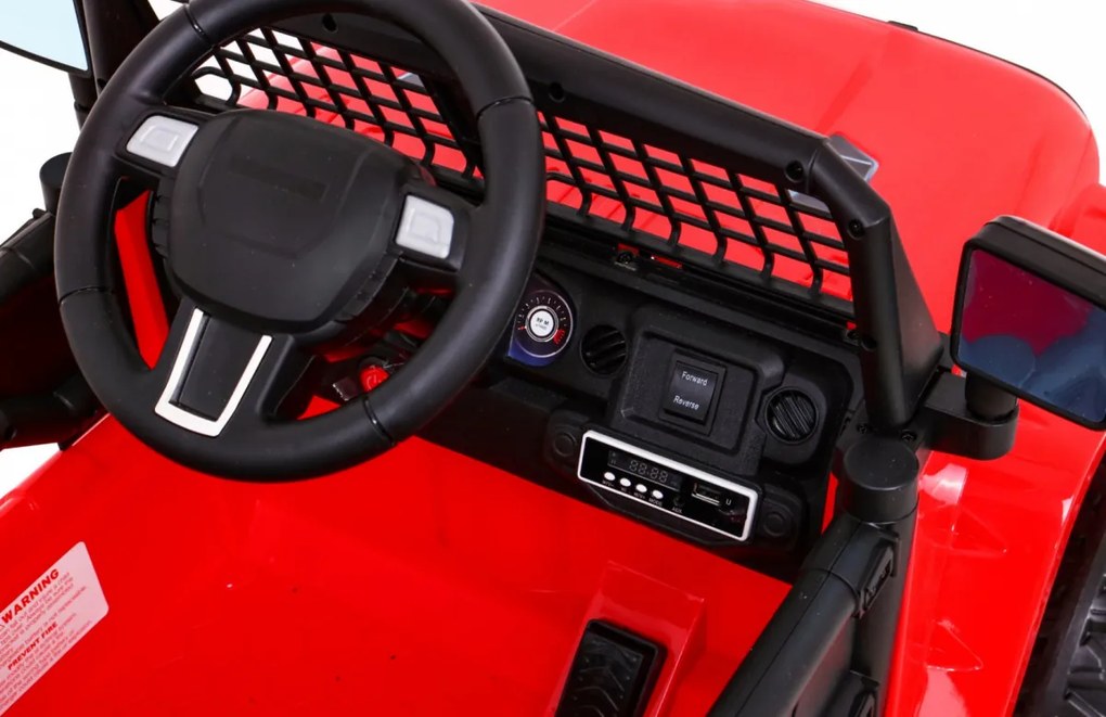 Ramiz Autíčko Jeep Dark Night na baterie pro děti červené + pomalý start + EVA kola + LED audio