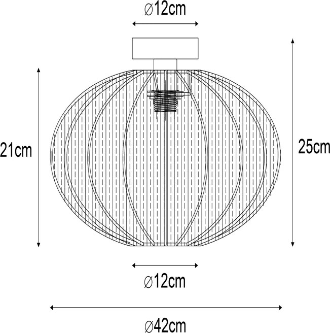 Stropní svítidlo Japandi zelené s textilním stínítkem - Bida