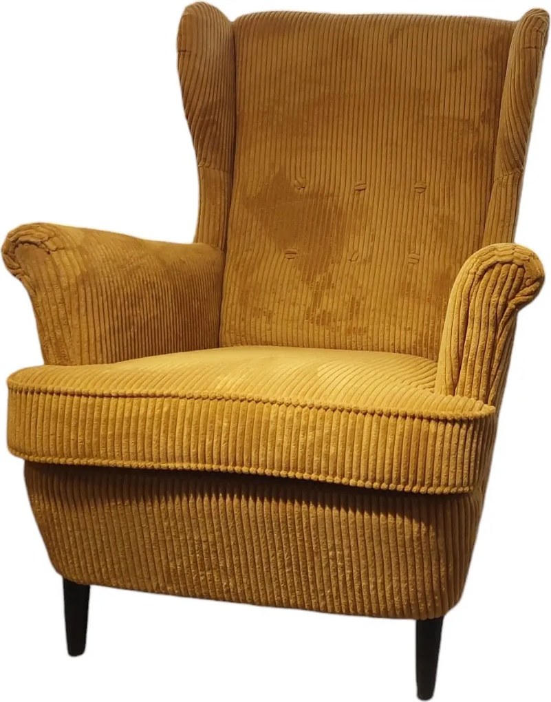 XXXLutz KŘESLO UŠÁK, textil, karton, kompozitní dřevo, žlutá Niels Andersson - Křesla ušáky - 002442000621