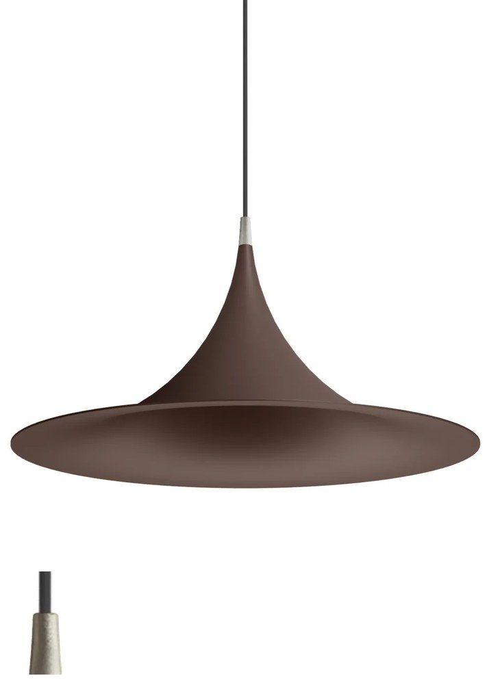 Linea Light Morgana, hnědé závěsné svítidlo s niklovým prvkem, 1x22W E27, průměr 47,8cm