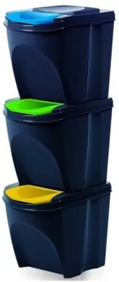 Koš na tříděný odpad Sortibox 25 l, 3 ks, antracit IKWB20S3 – S433