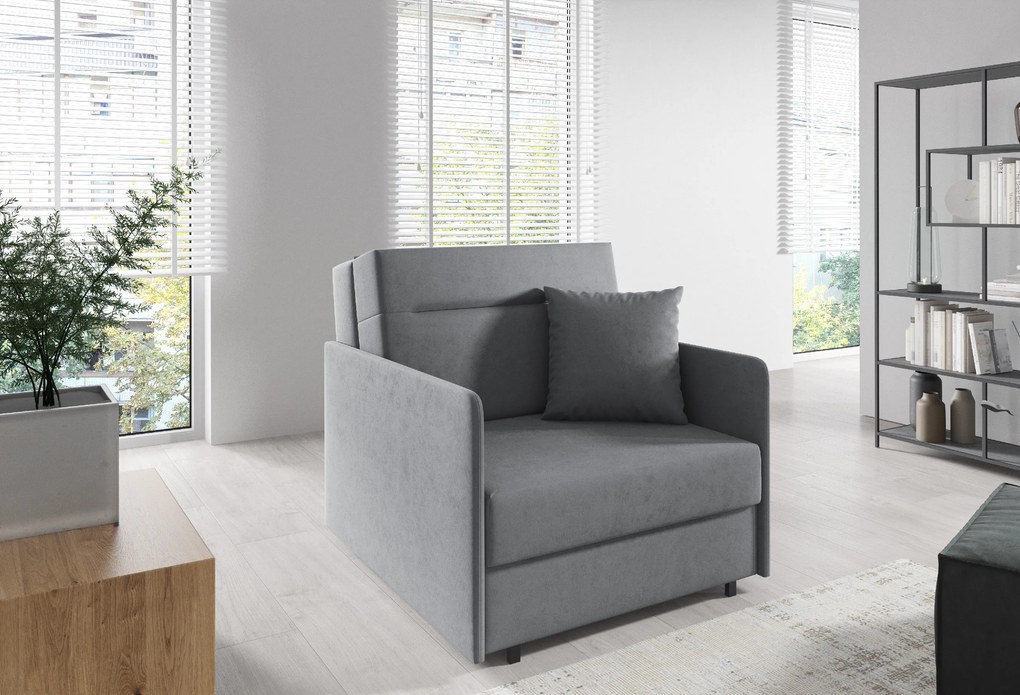 Eka Pohovka AMERYKANKA 172, 90 cm Barva látky: Světle šedá (Kronos 53)