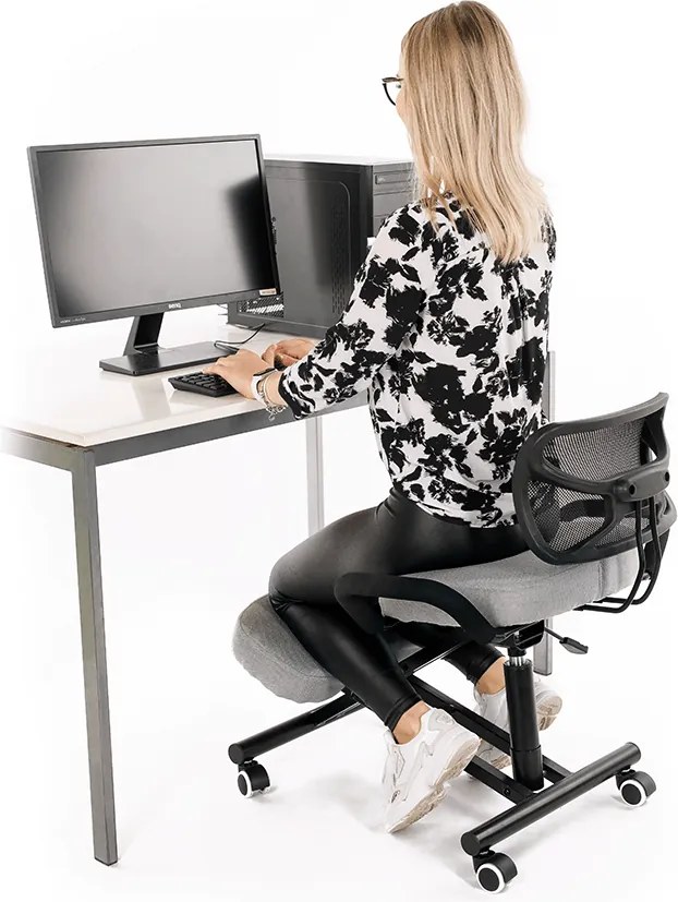 Ergonomická kľakačka, šedohnědá taupe / černá, RUFUS