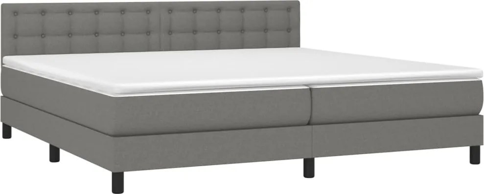 Box spring postel s matrací tmavě šedá 200x200 cm textil 3140402