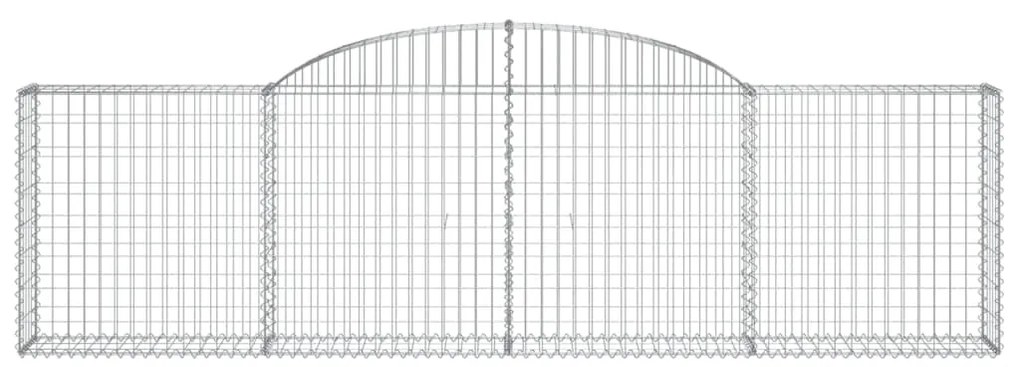 Klenuté gabionové koše 2 ks 300x30x80/100 cm pozinkované železo,  3146503