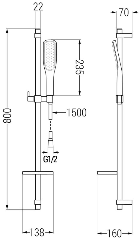 Mexen sprchový set DQ49, bílá/zlatá, 785494581-25