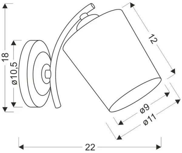Nástěnná lampa ESNYR 1xE27/40W/230V černá/bílá