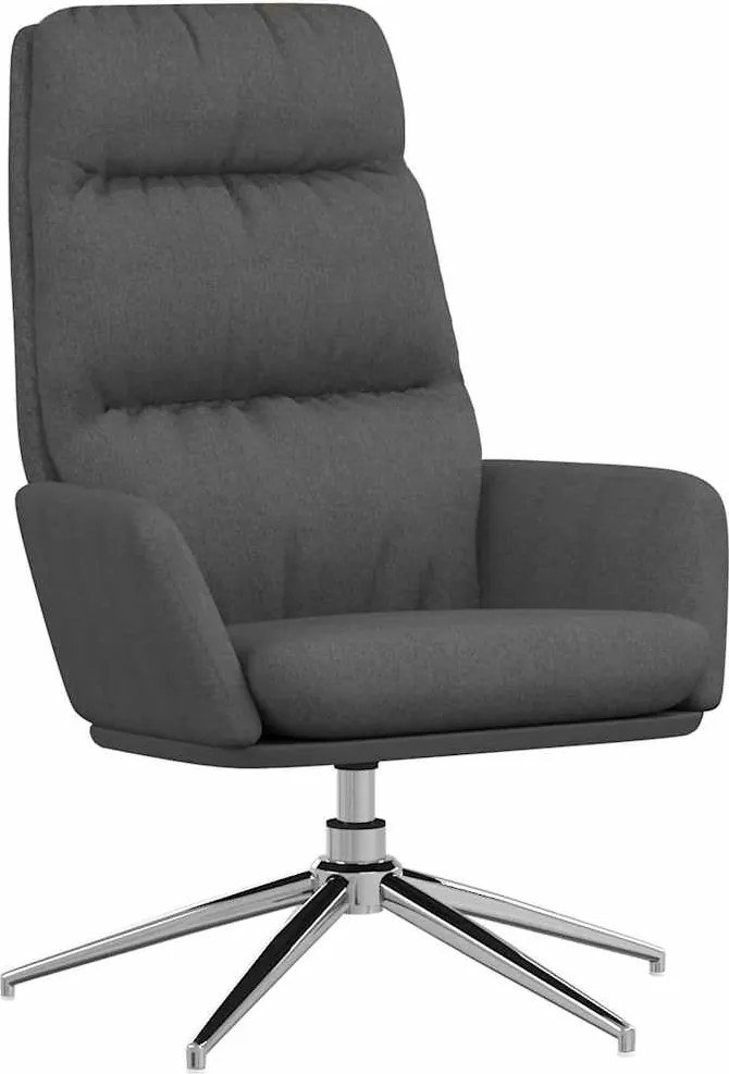 Relaxační křeslo tmavě šedé textil 341131