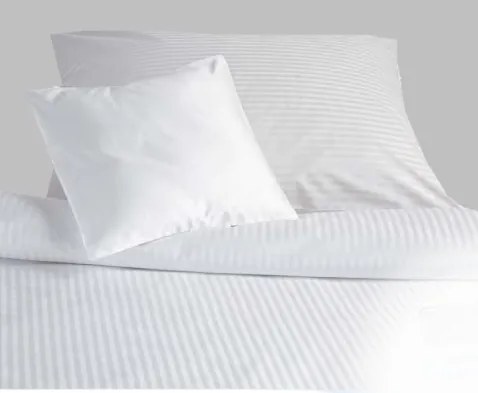 Dadka Povlečení atlas grádl bílý proužek 0,4 cm  Povlak na polštář atlas grádl bílý proužek 0,4 cm 50x70 cm