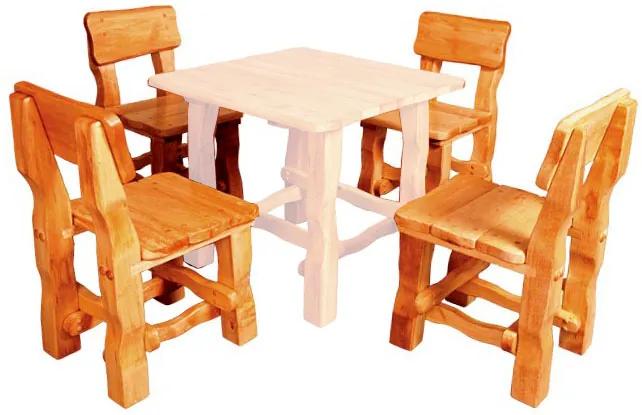 Drewmax MO213 židle - Zahradní židle z olšového dřeva, lakovaná 45x54x86cm - Brunat