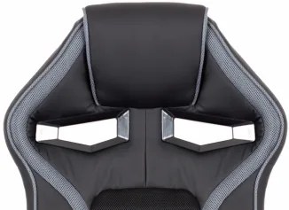 Kancelářská židle černo šedá MESH, houpací, kříž černý, KA-G406 GREY