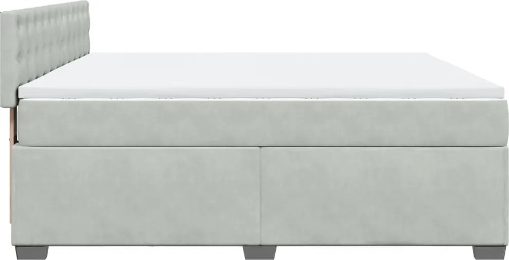 Box spring postel s matrací světle šedá 180x200 cm samet 3288690