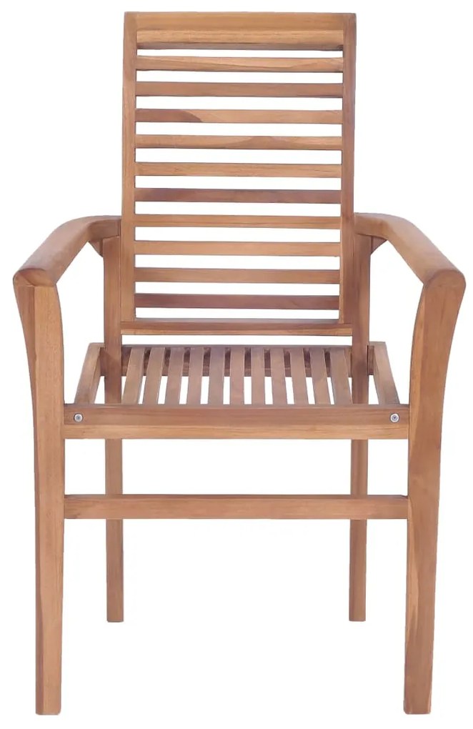 Jídelní židle Foligno - 2 ks - masivní teakové dřevo | zelené podušky