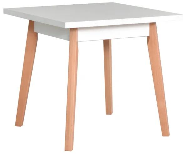 Jídelní stůl OSLO 1 deska stolu bílá, podstava stolu ořech, nohy stolu ořech