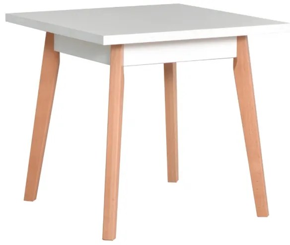 Jídelní stůl OSLO 1 deska stolu grandson, podstava stolu bílá, nohy stolu ořech
