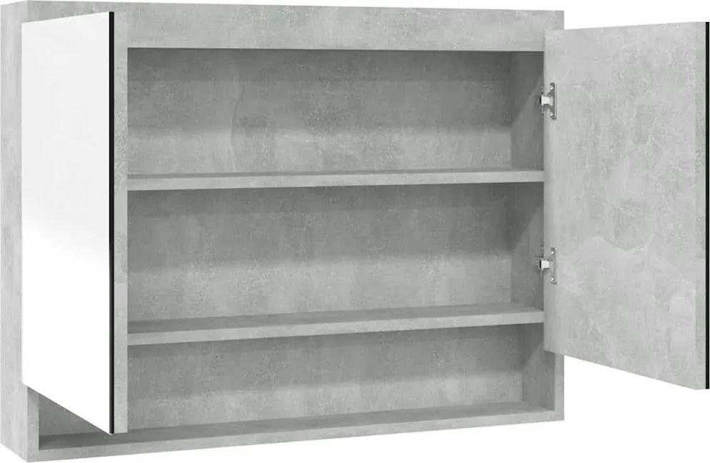 Koupelnová skříňka se zrcadlem 80x15x60 cm MDF betonově šedá 331535