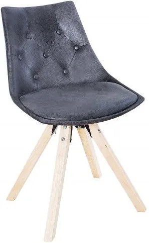 Deflee židle BRITISH ANTIK GREY ZDL36902mikrovlákno, masivní základna  50 cm x 85 cm x 60 cm