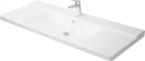 Duravit P3 Comforts - Umyvadlo do nábytku s přepadem, 1250 mm x 500 mm, bílé - tříotvorové umyvadlo, 2332120030