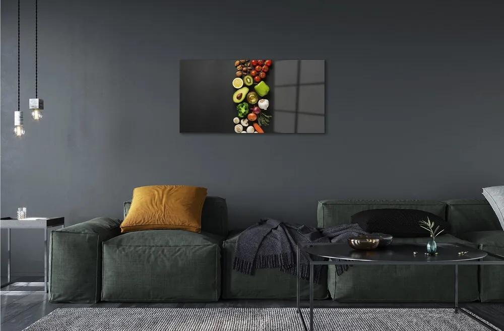 Obraz na skle Citrón avokádo mrkev 100x50 cm