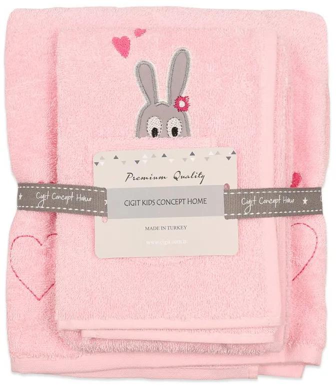 TrendUpcz Cigit Premium dětský ručník a osuška - růžová