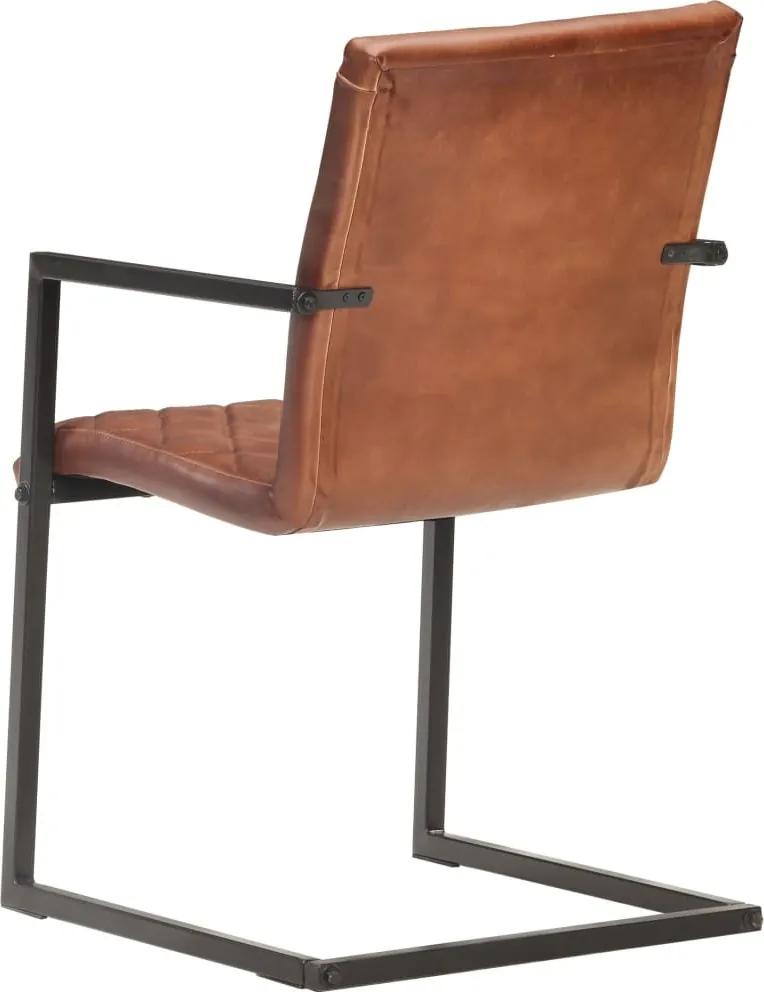 vidaXL Konzolové jídelní židle 6 ks pravá kůže [3057793] Barva: Černá