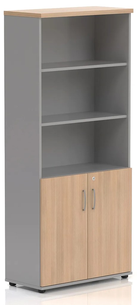 NABYTEK-DESIGNOVY.CZ - S582 12 - Kancelářská skříň Komfort, 80x38,5x183,5 cm, dveře 2/5 , javor