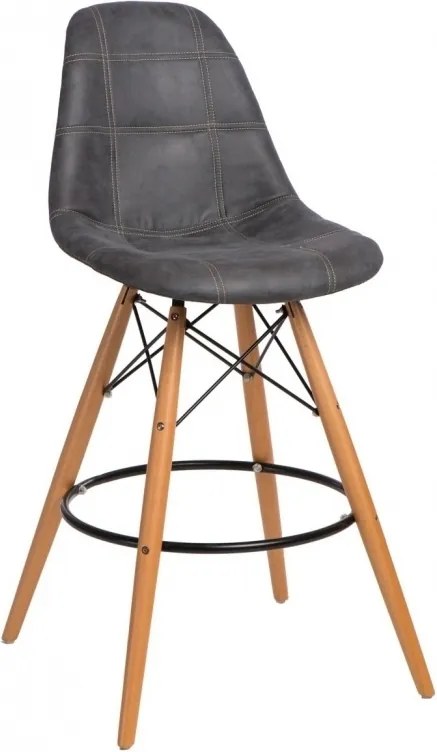 Designová barová židle DSW čalouněná, grafitová