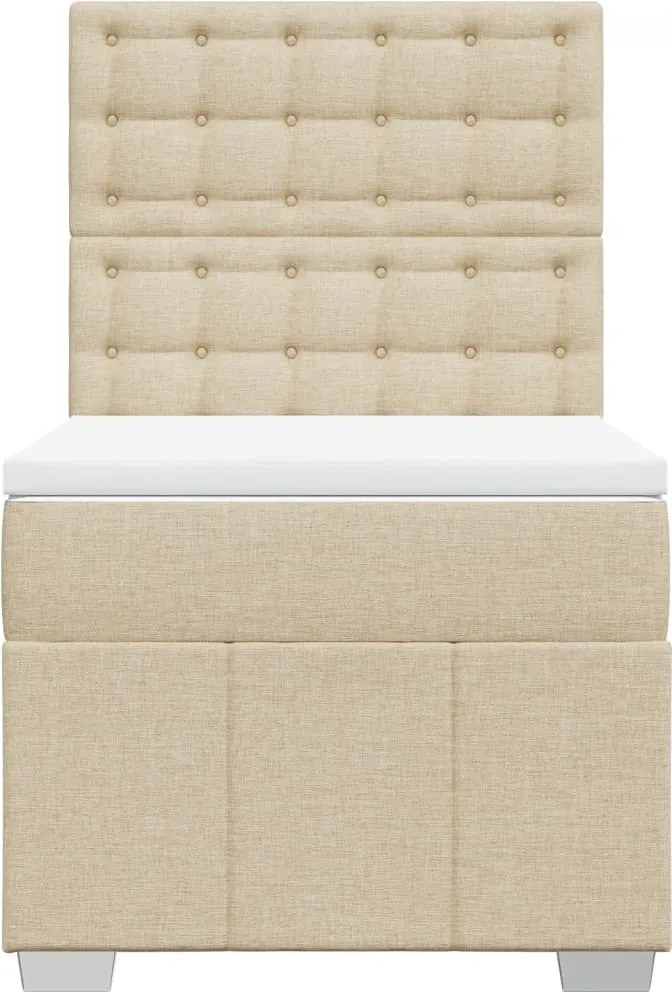 Box spring postel s matrací krémová 90x200 cm textil 3291570