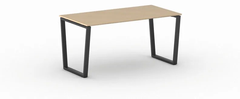 Kancelářský stůl PRIMO IMPRESS, černá podnož, 1600 x 800 mm, bříza
