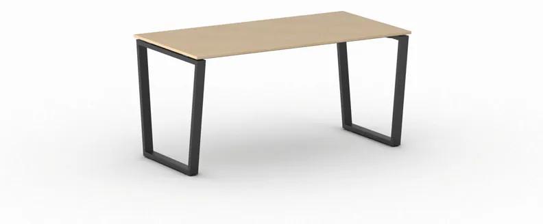 Kancelářský stůl PRIMO IMPRESS, černá podnož, 1600 x 800 mm, buk
