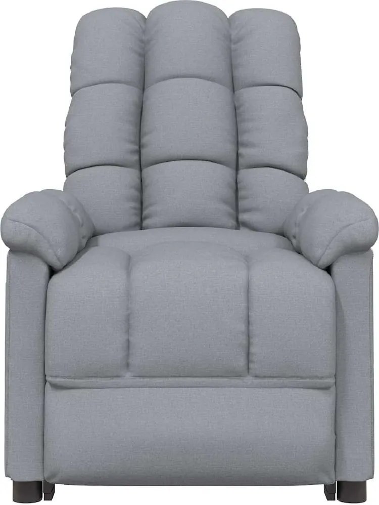Elektrické masážní křeslo světle šedé textil 3073758