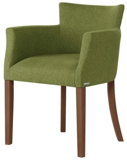 Tmavě zelená židle s tmavě hnědými nohami z bukového dřeva Ted Lapidus Maison Santal
