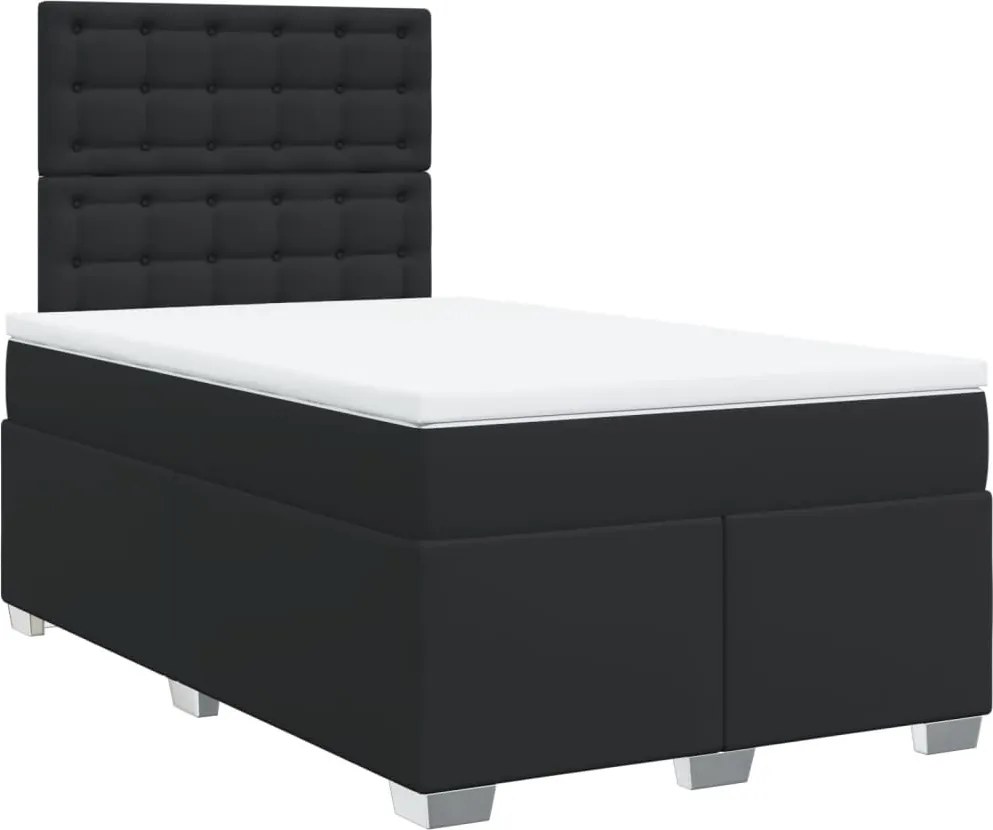 Box spring postel s matrací černá 120x190 cm umělá kůže 3290712