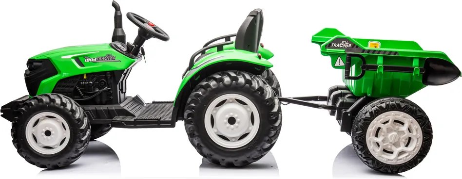 LEAN CARS Akumulátorový traktor HC-306 s přívěsem, světle zelený, 24 V