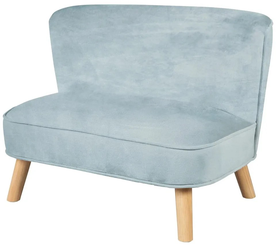Světle modrá sametová dětská pohovka 70 cm Lil Sofa – Roba