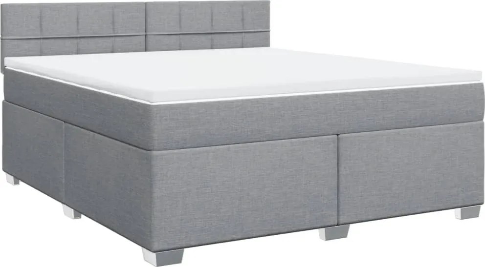 Box spring postel s matrací světle šedá 180 x 200 cm textil 3288267