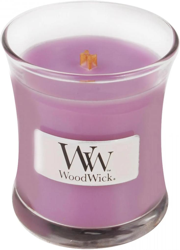 WoodWick Vonná svíčka WoodWick Čerstvé květiny 85 g, růžová barva, sklo, vosk