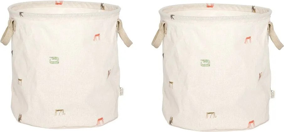Krémové látkové dětské koše na hračky v sadě 2 ks ø 32x32 cm Moira – OYOY Mini